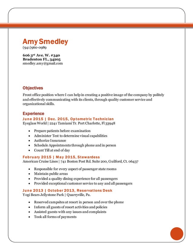 Amy Resume2 | DOCX | Hospitality Industry | Industries