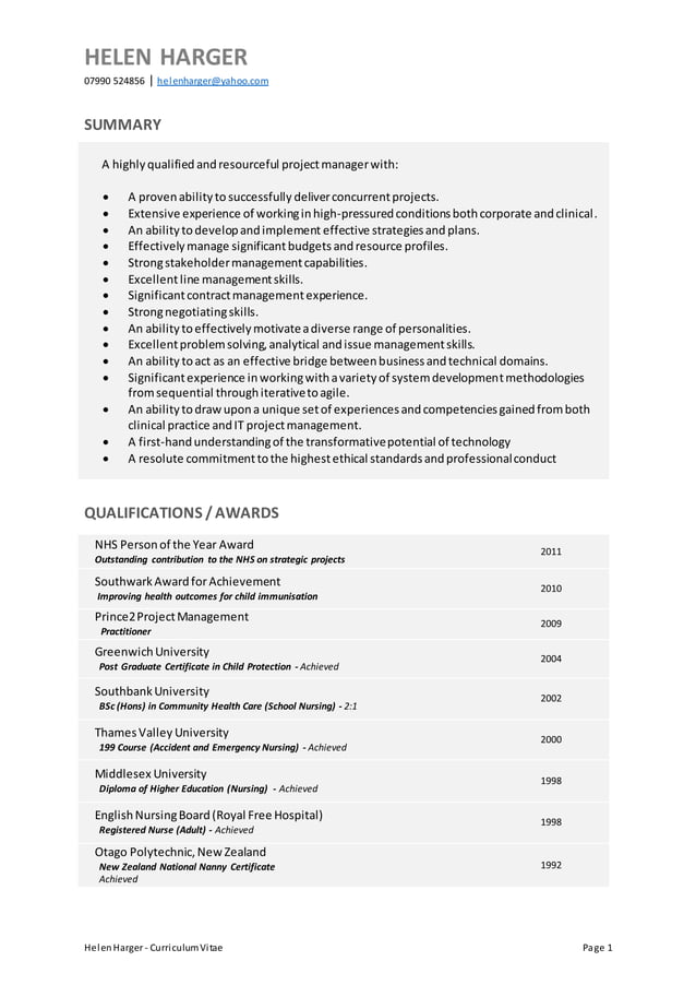 helen_harger_cv | PDF