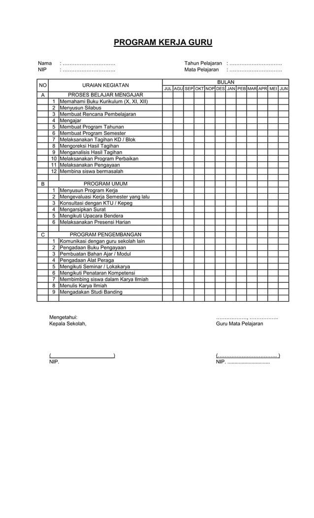 program-kerja-guru | PDF