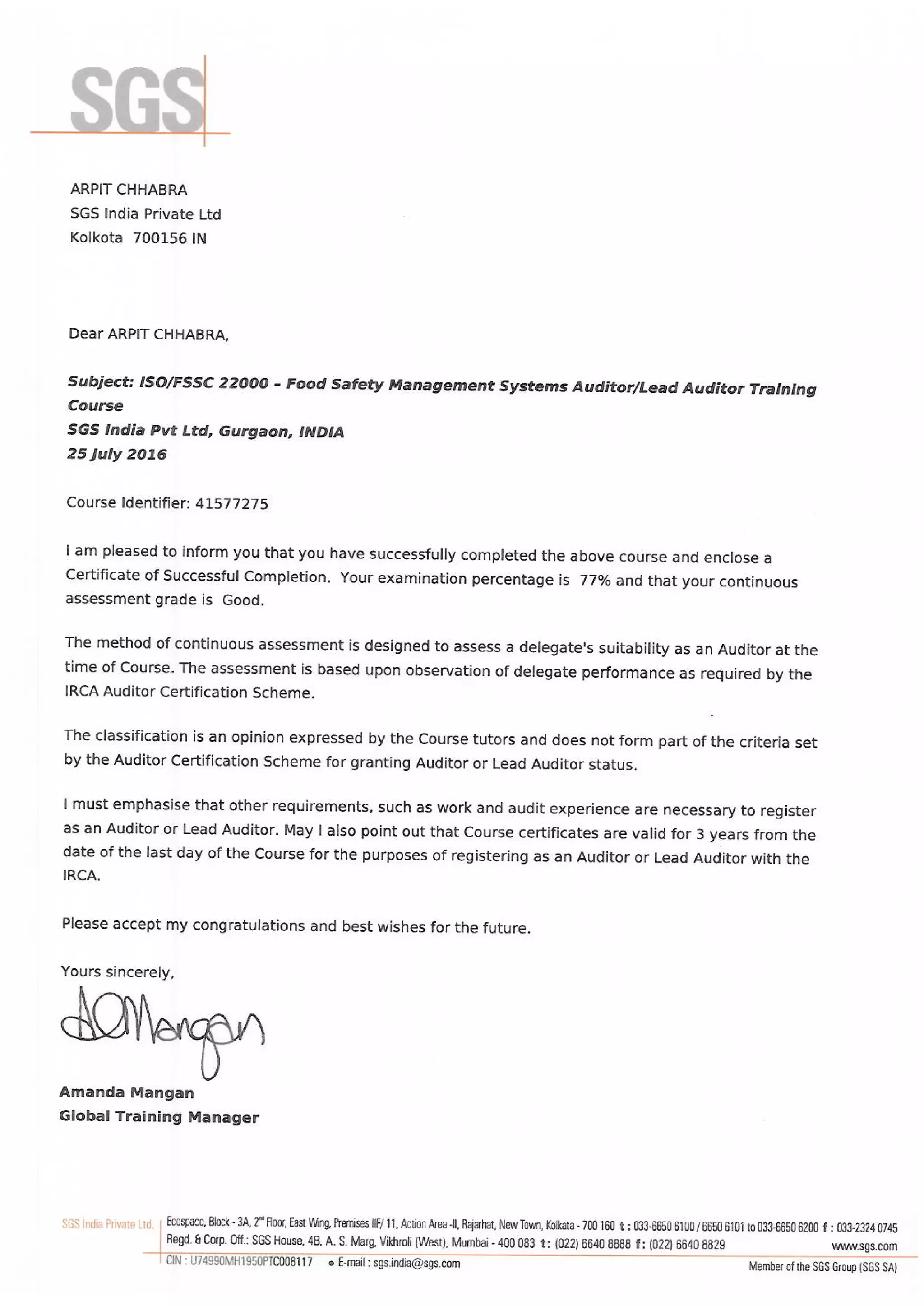 Lead Certificate | PDF