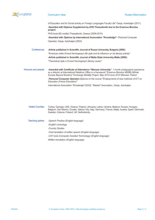 CV-Ruslan Mammadov(2016)-EN | PDF