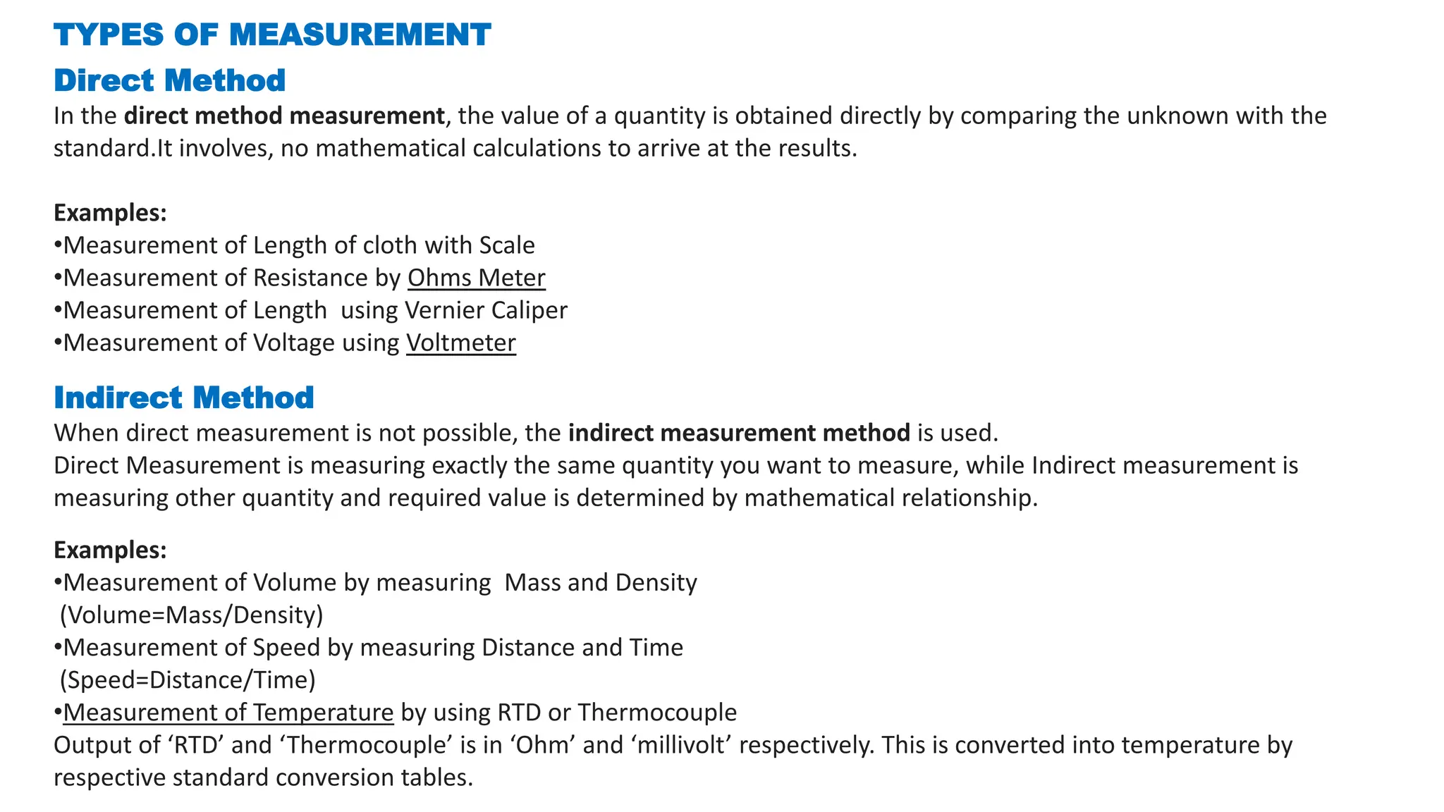 Chemical Process Instrumentation;General principles of measurement ...