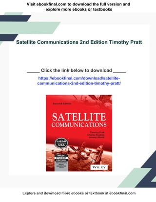 Satellite Communications 2nd Edition Timothy Pratt | PDF