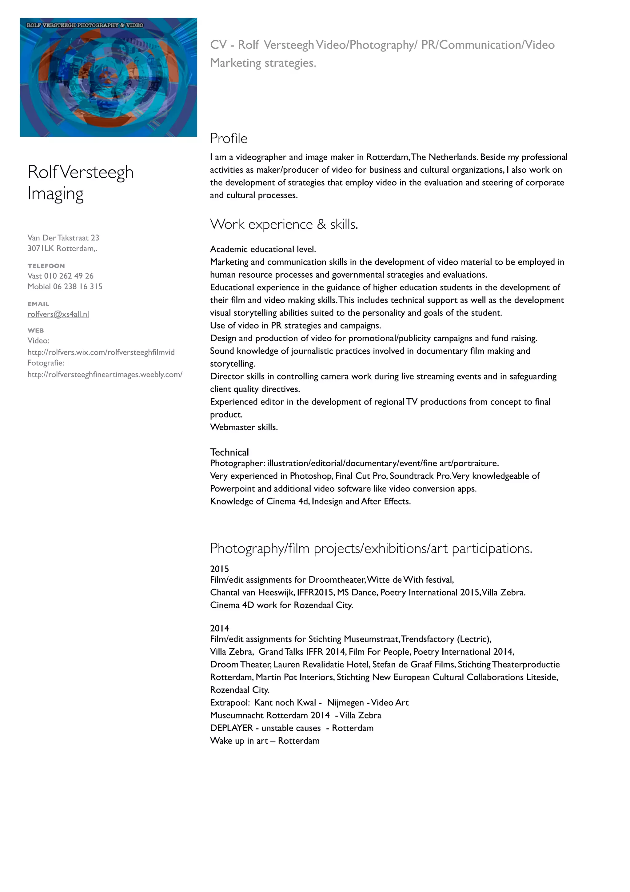 CV-Rolf Versteegh 2016 (english) | PDF