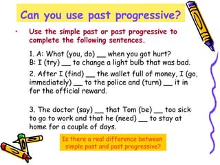 past progressive PPT presentation basic students | PPT