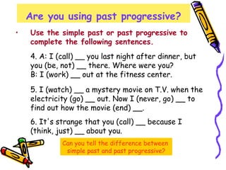 past progressive PPT presentation basic students | PPT