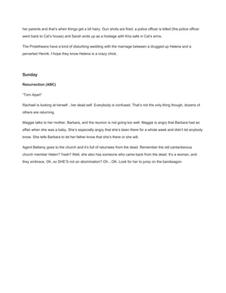 3 DAY WEEKEND – HANNIBAL, RESURRECTION, AND MORE | PDF