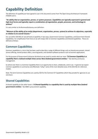 Government Capability Model v1.0 | PDF