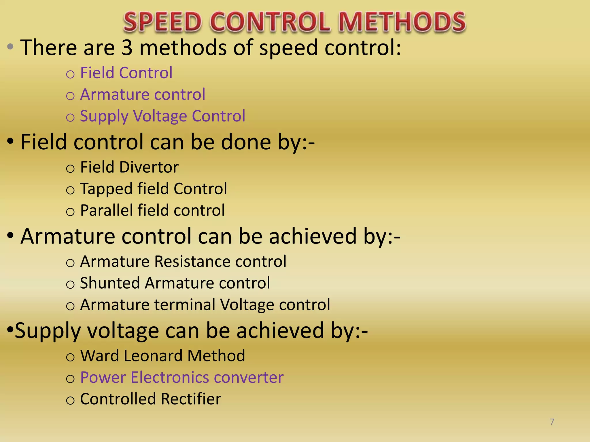 Speed Control Of DC Motor | PPTX