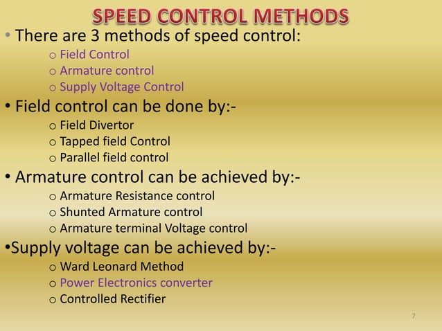 Speed Control Of DC Motor | PPTX