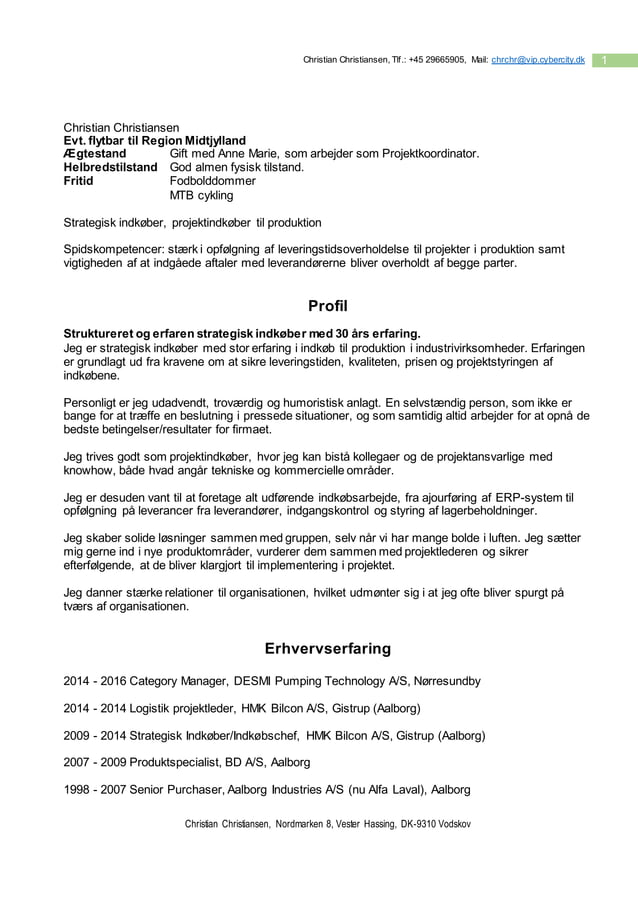 Christian Christiansen CV | PDF