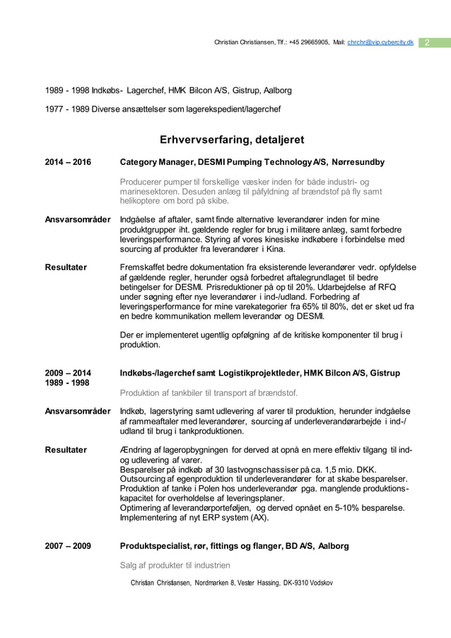 Christian Christiansen CV | PDF