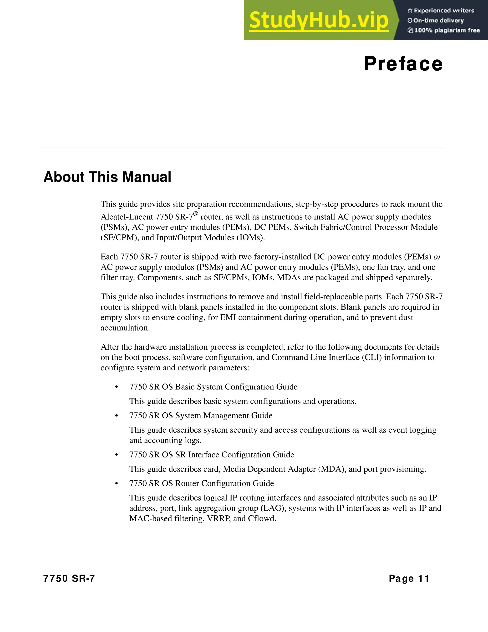 7750 SR-7 INSTALLATION GUIDE | PDF