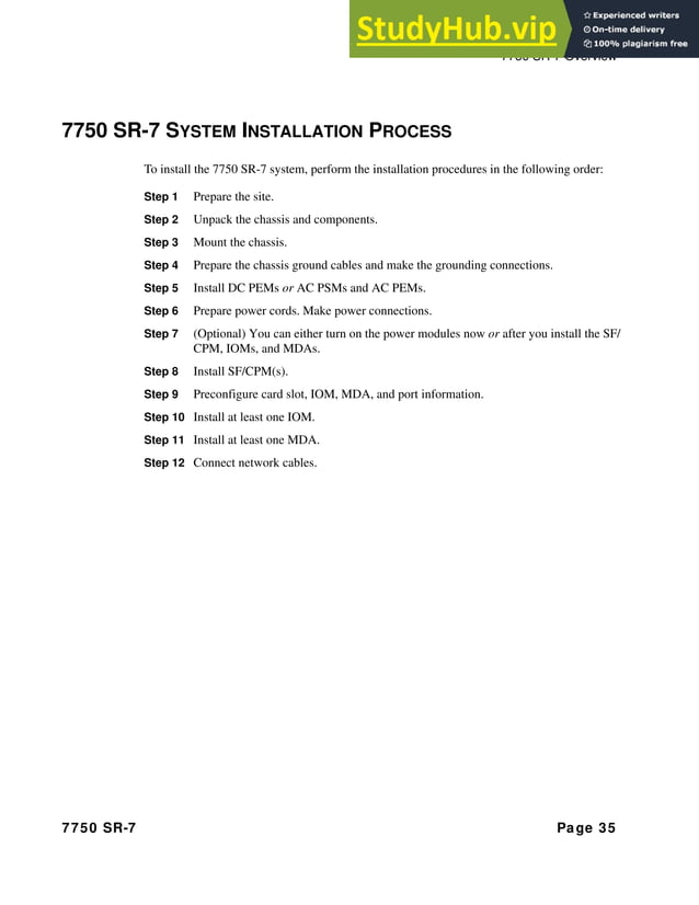 7750 SR-7 INSTALLATION GUIDE | PDF