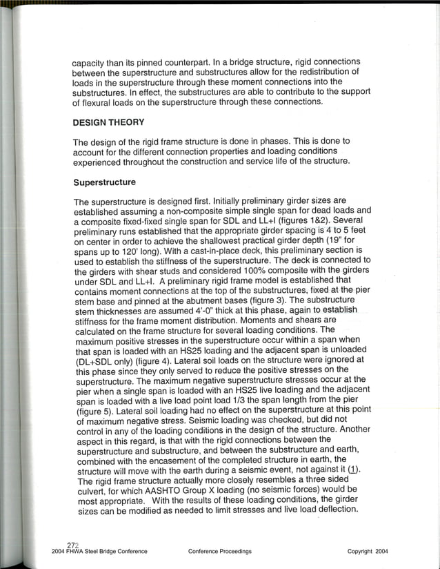 Rigid Frame Bridge Design Paper 2004 w-Current Photos | PDF