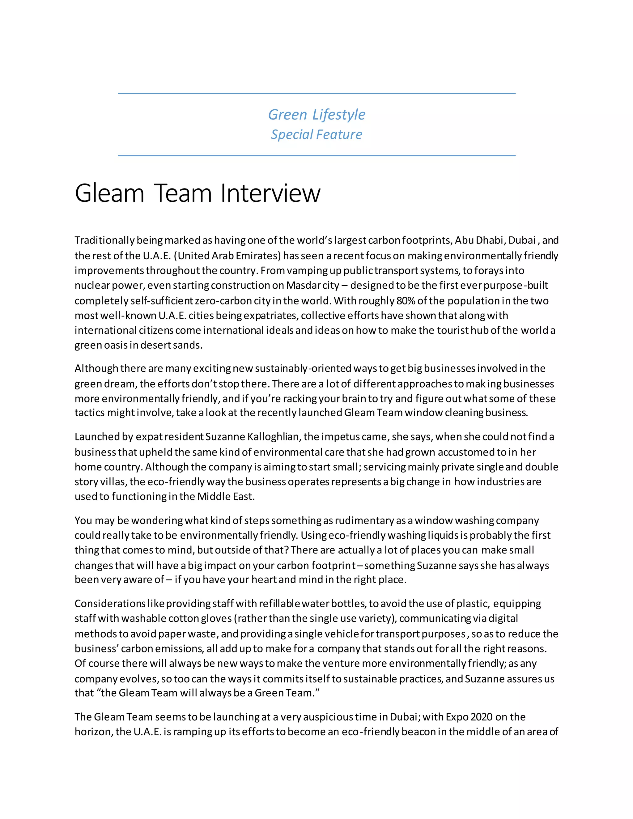 Gleam Team Interview | DOCX