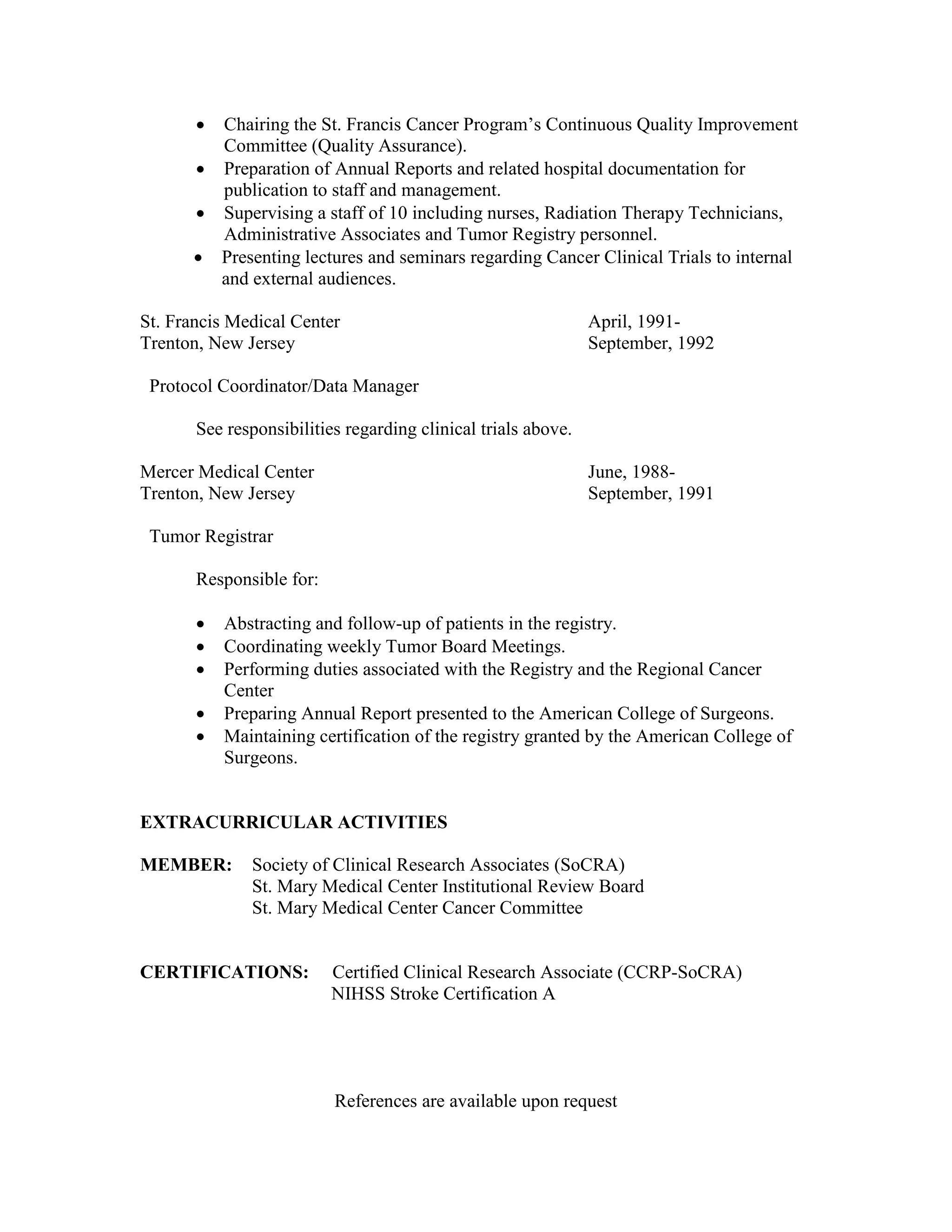 Armetta current resume | PDF