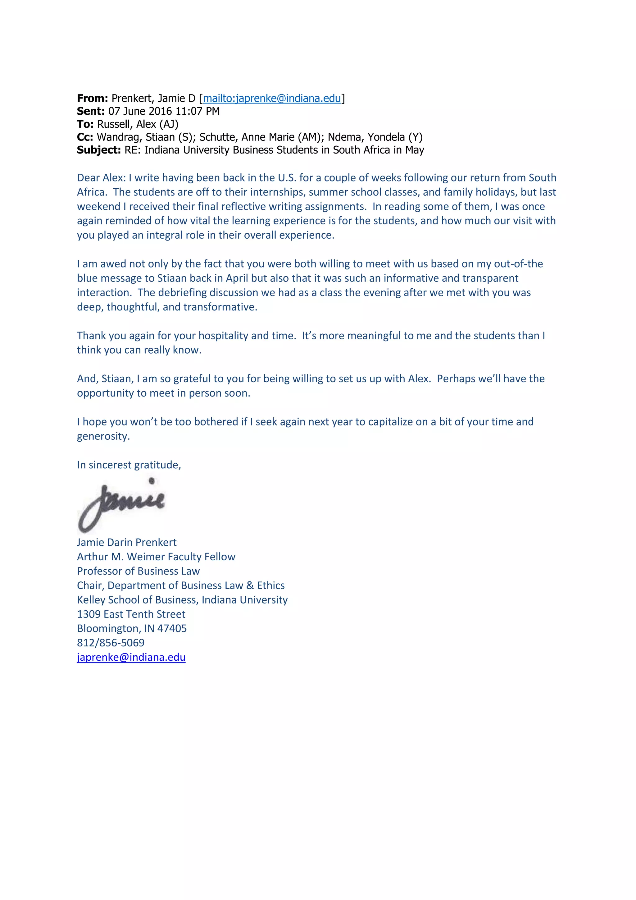 Message from Jamie Darin Prenkert | PDF