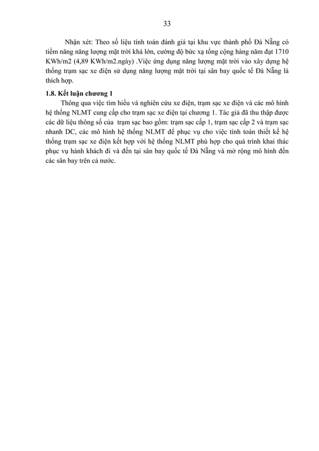 TÍNH TOAN THIẾT KẾ HỆ THỐNG TRẠM SẠC XE ĐIỆN SỬ DỤNG NĂNG LƯỢNG MẶT TRỜI TẠI SÂN BAY QUỐC TẾ ĐÀ ...
