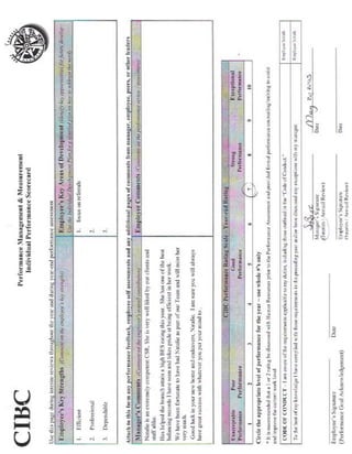 CIBC Individual performance Scorecard | PDF