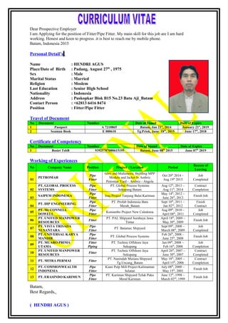 1 HENDRI AGUS CV | PDF