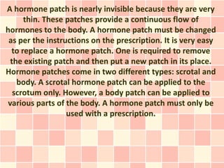 Hormone Patch | PPTX | Hormonal Disorders | Endocrine and Metabolic ...