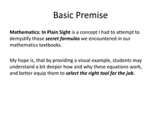 Mathematics In Plain Sight | PPSX