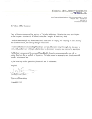 Letter of Recommendation Operation Manager | PDF