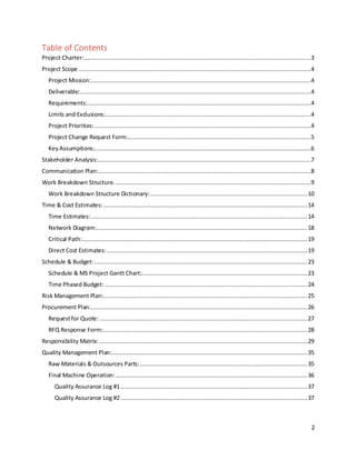 Final Project Management Plan | DOCX | Business | Business and Finance