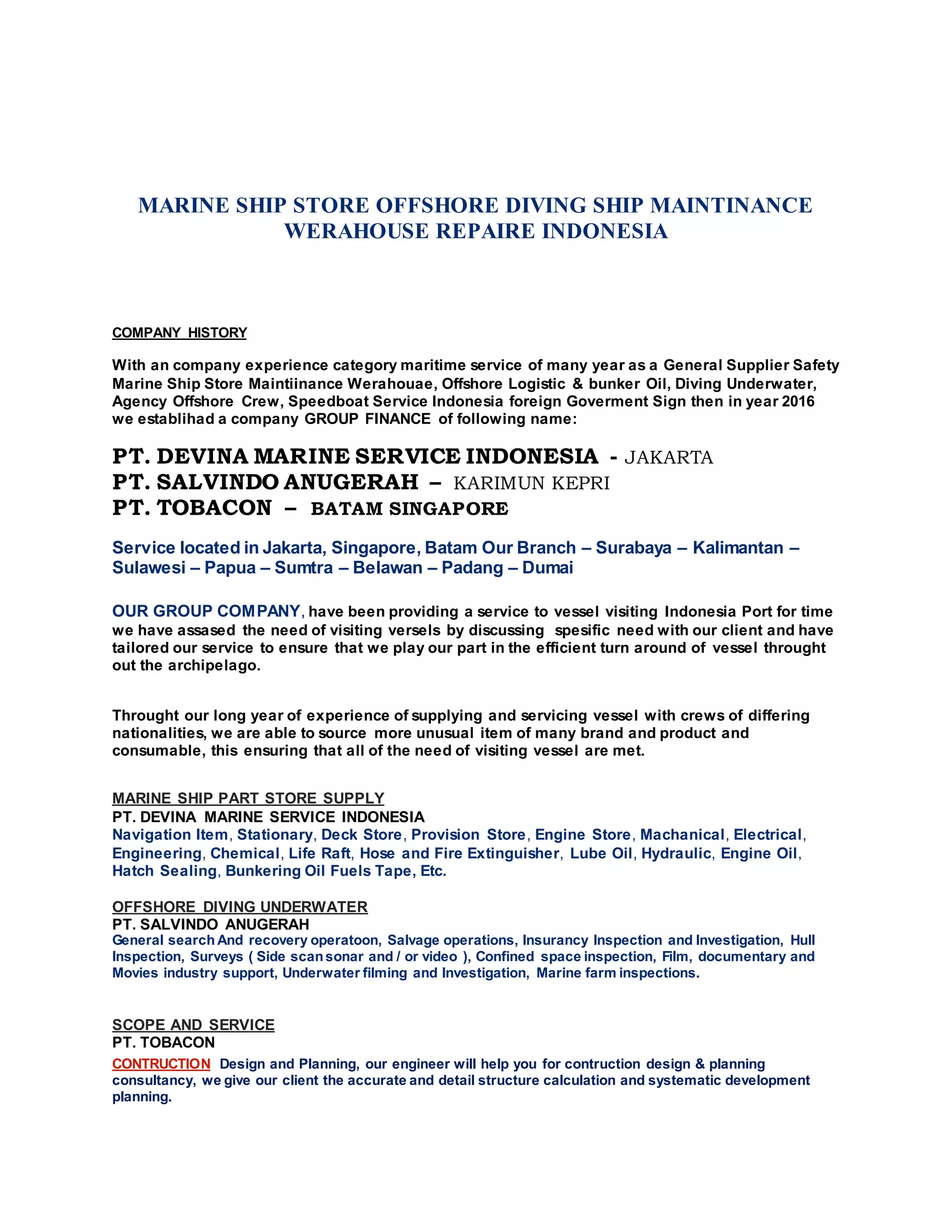 PROFILE MARINE SERVICE GROUP | DOCX