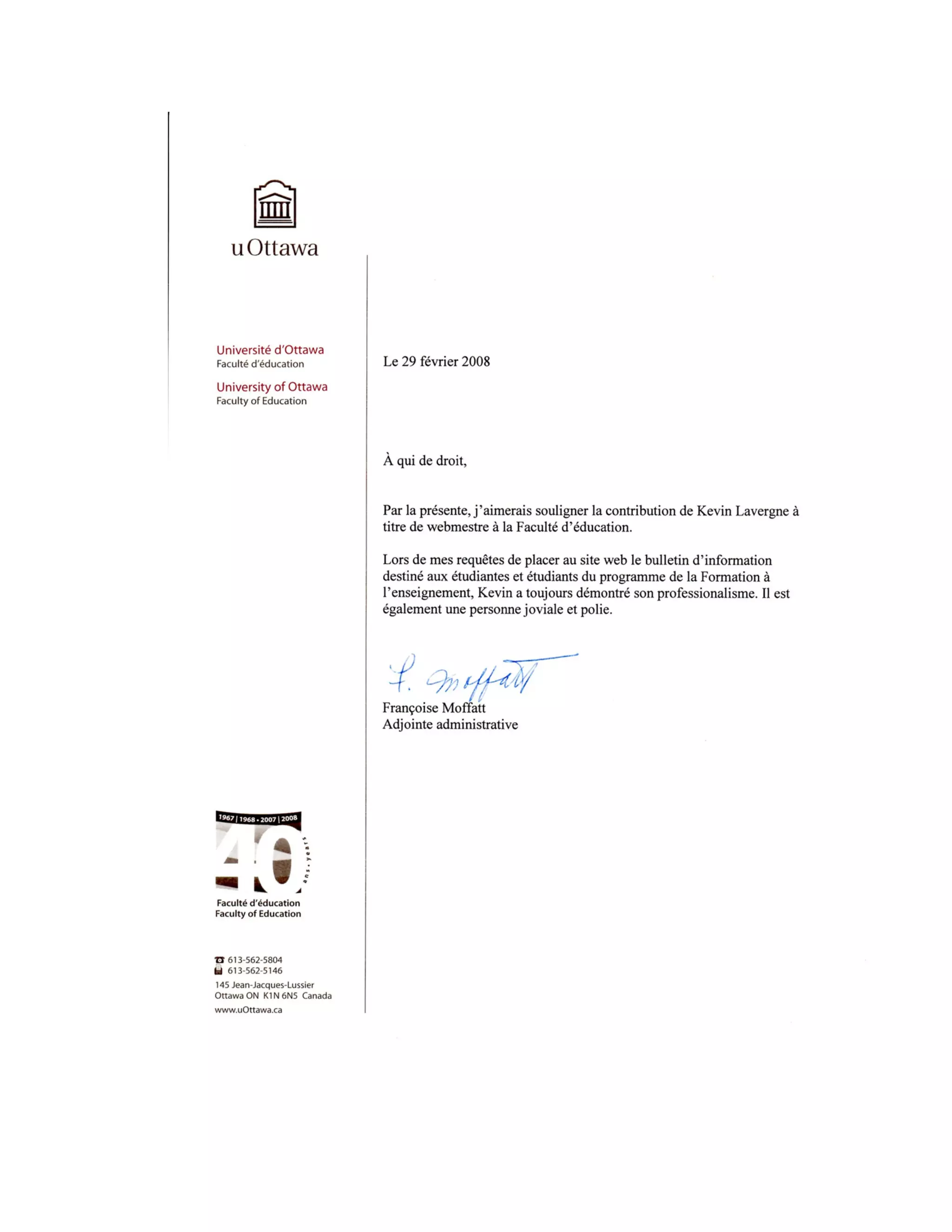 Leters of Reference Ottawa U | PDF