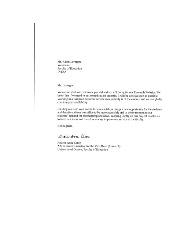 Leters of Reference Ottawa U | PDF