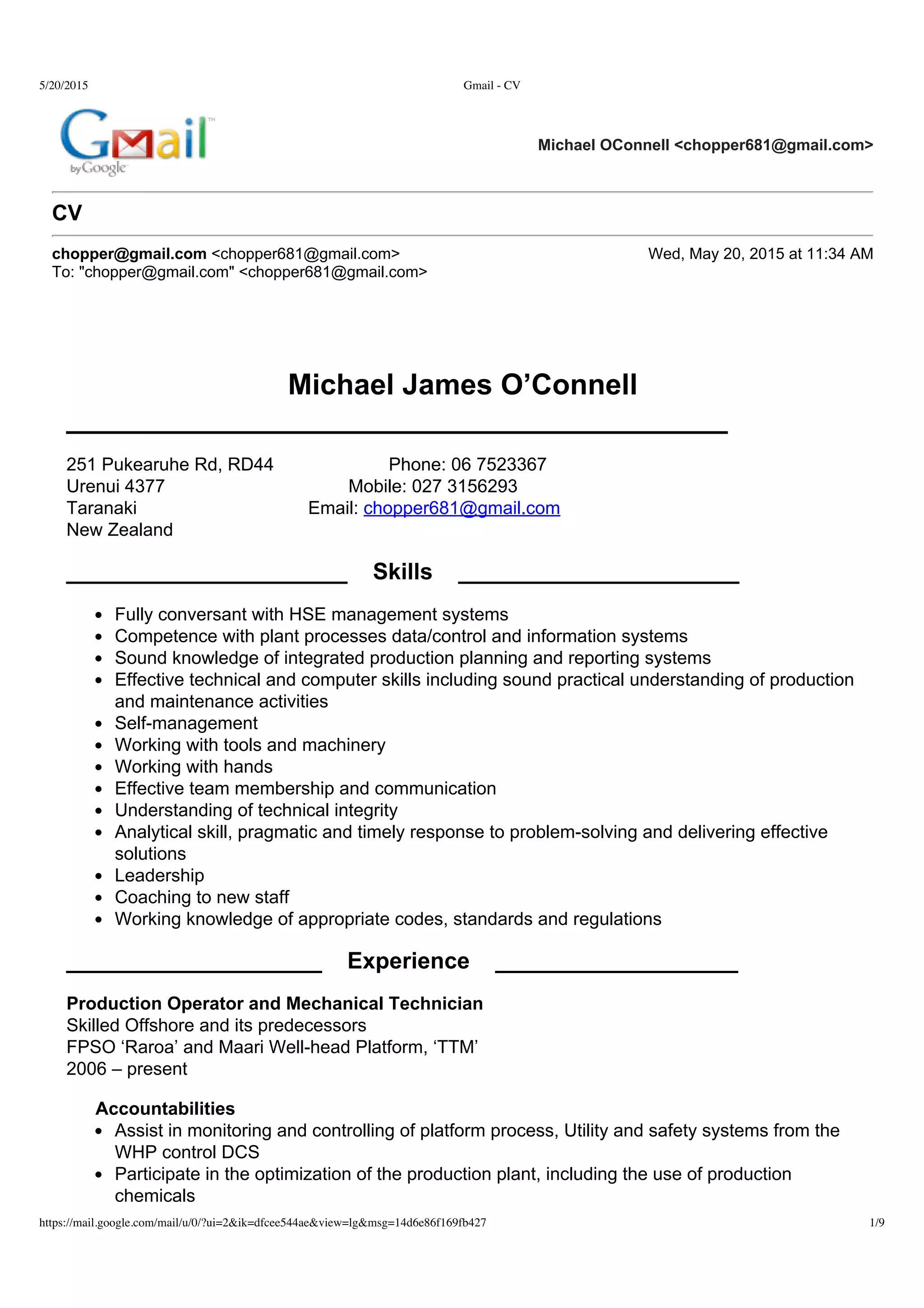 Gmail - CV1 | PDF
