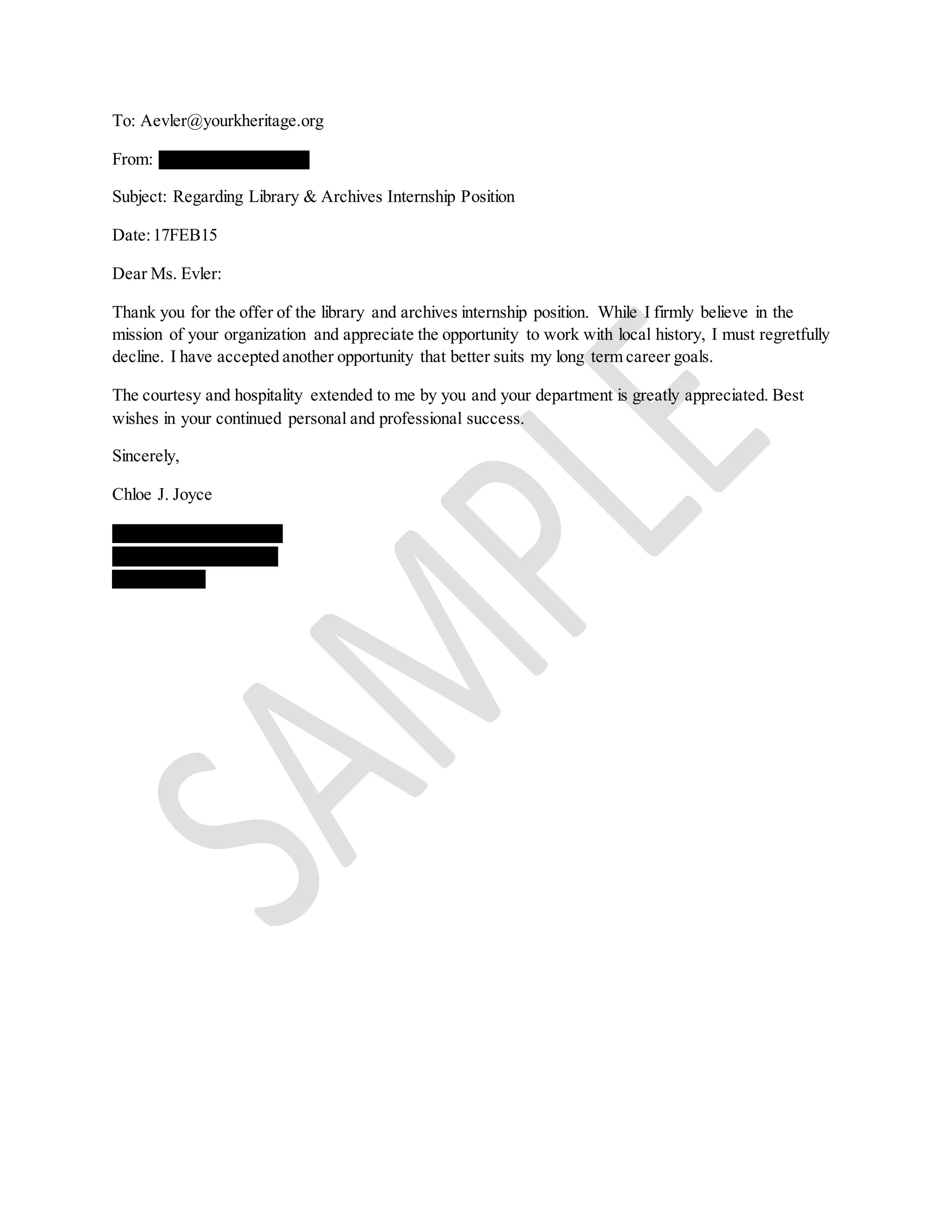 Refusal Letter Sample | PDF