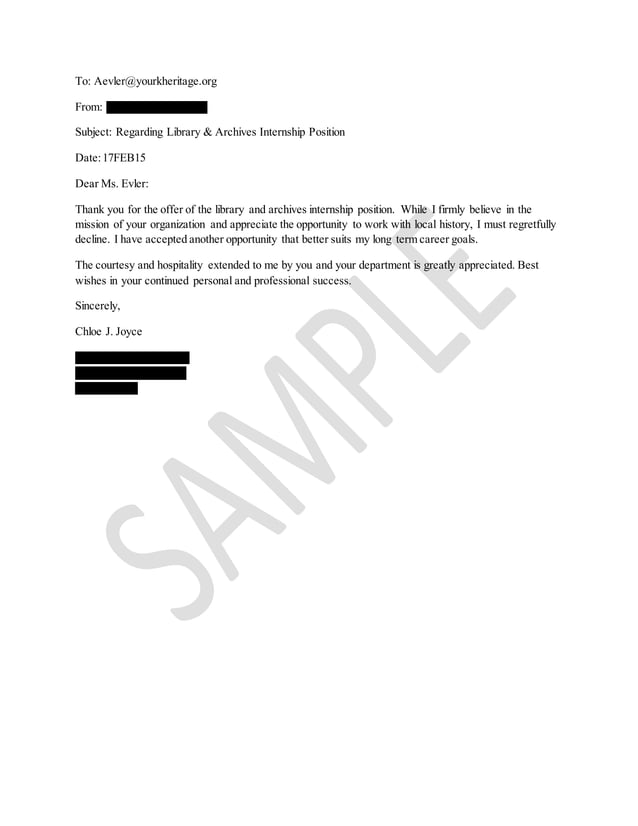 Refusal Letter Sample | PDF