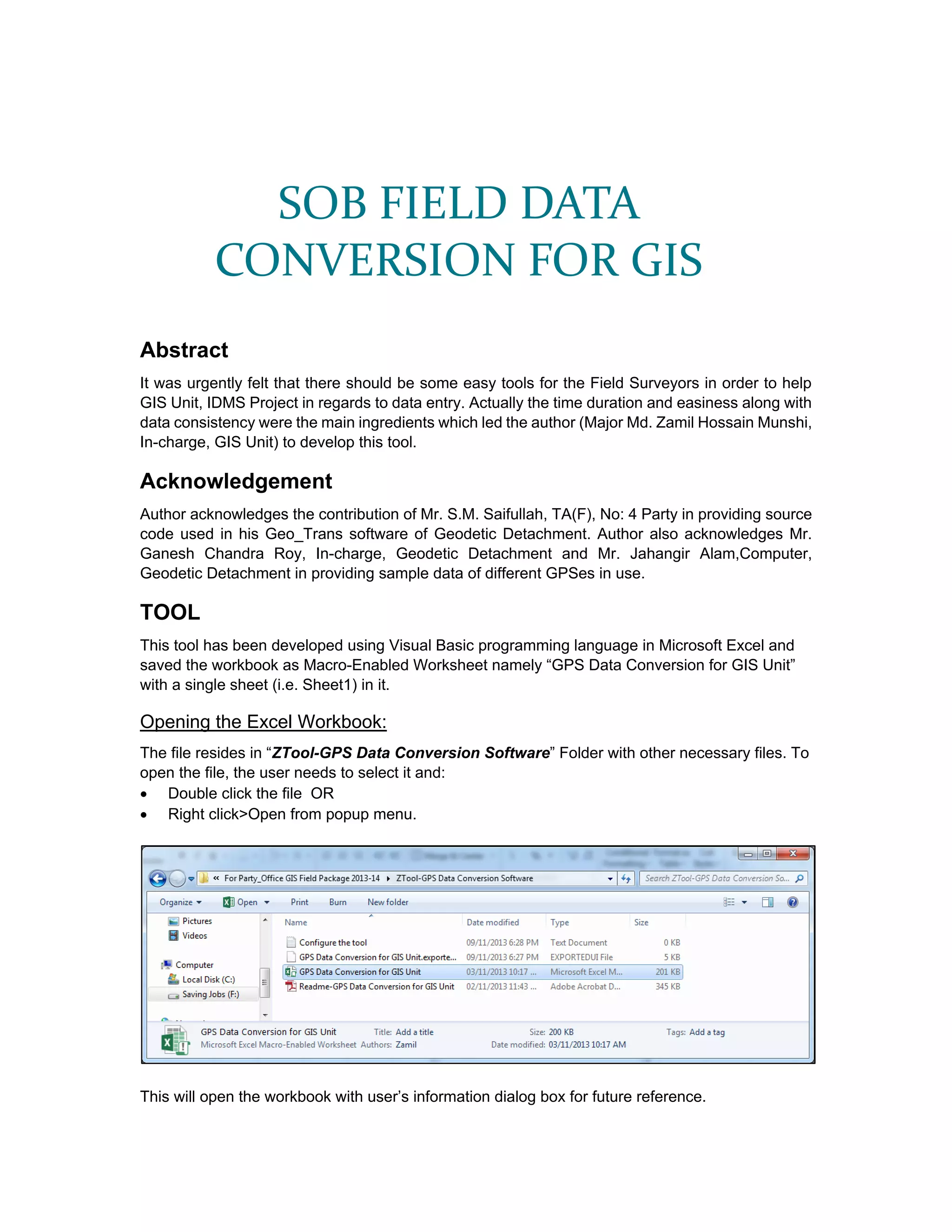 Readme-GPS Data Conversion for GIS Unit | PDF
