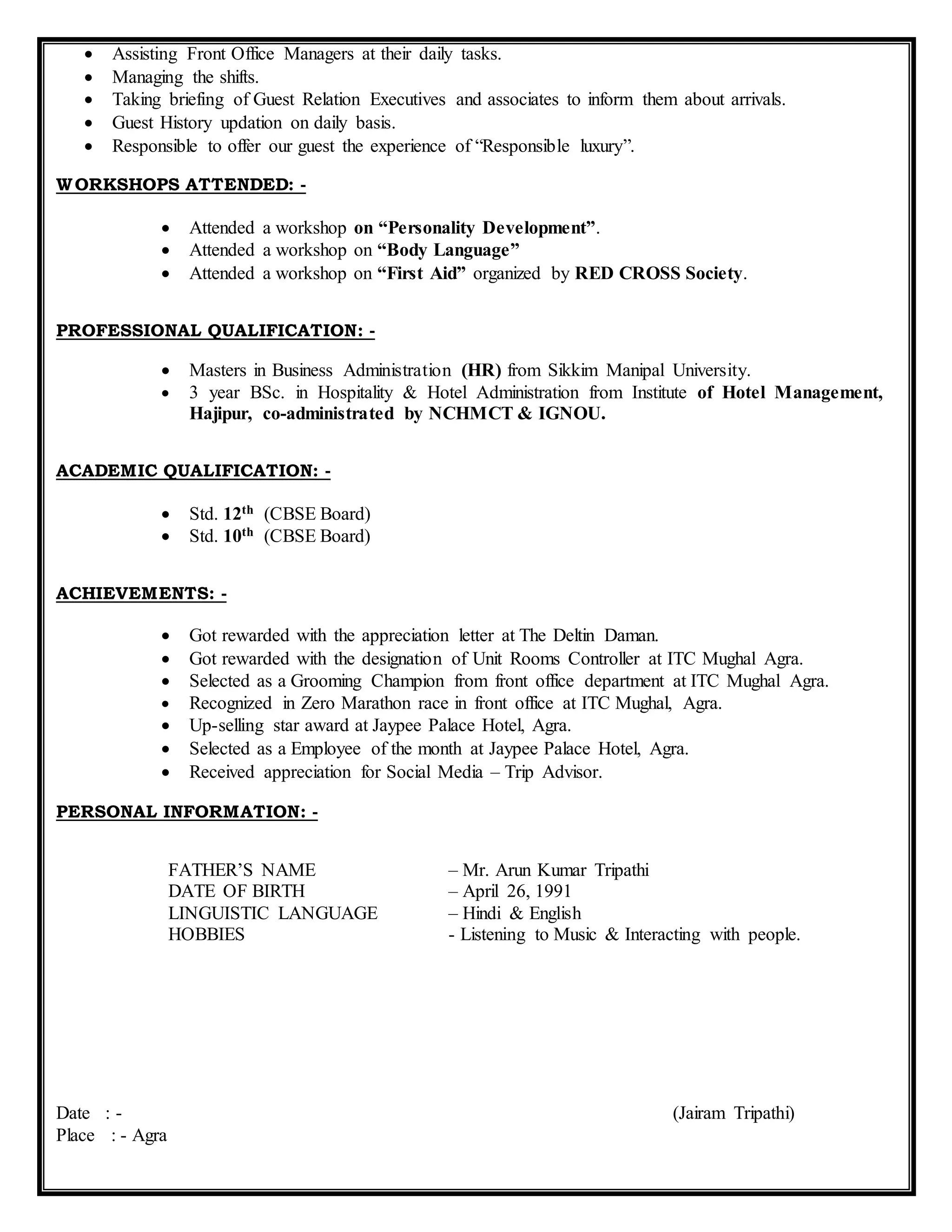 Resume - jai Tripathi | DOCX