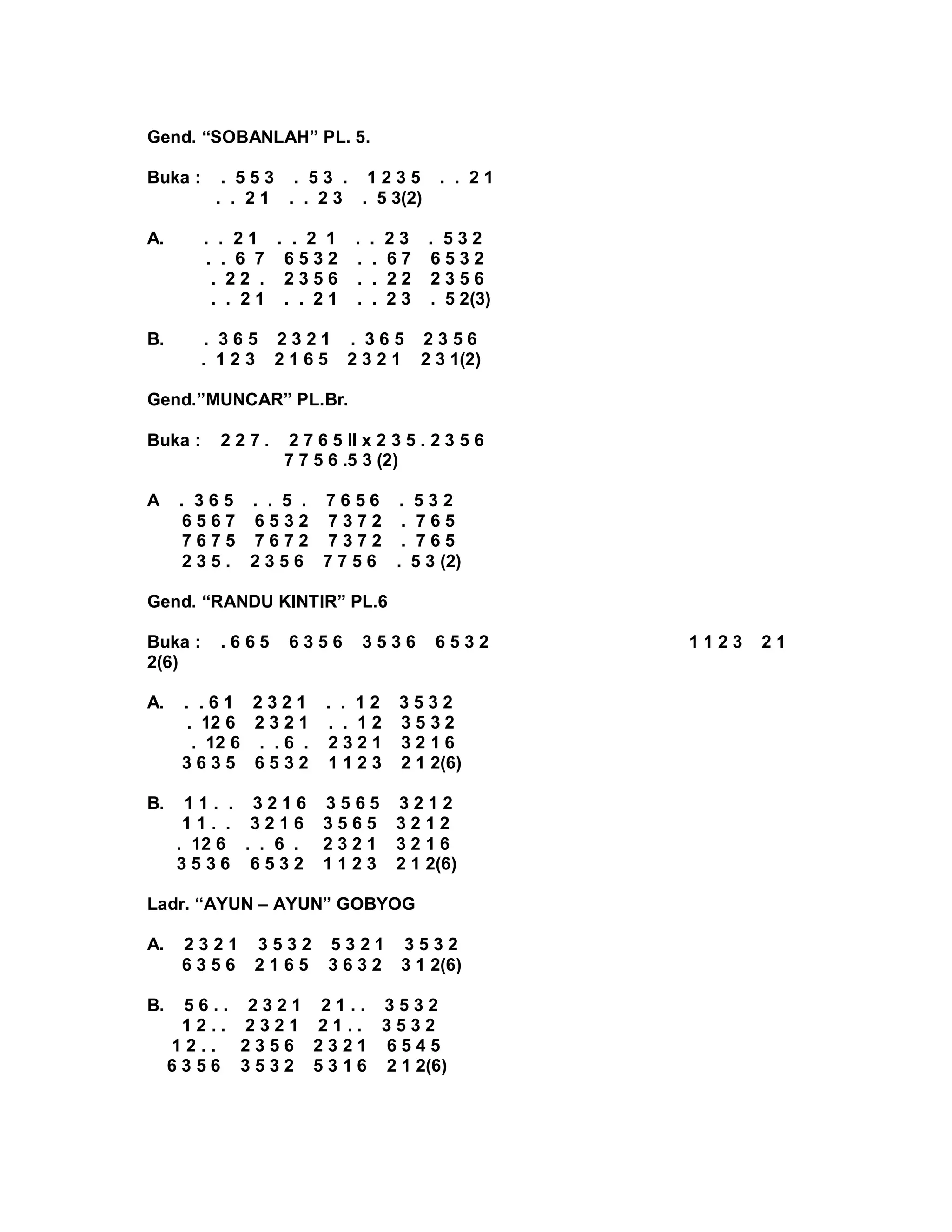 77861720 notasi-gamelan-jawa | PDF