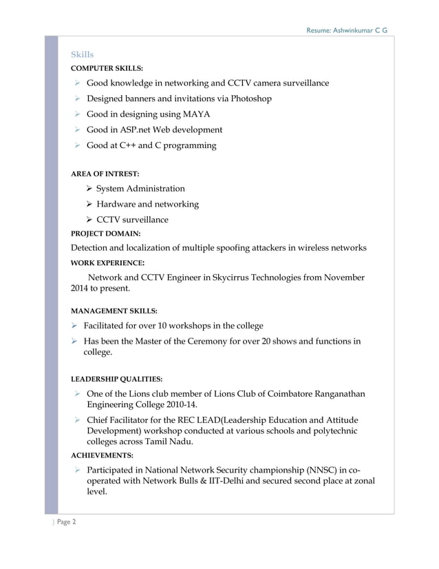 ashwin resume | PDF