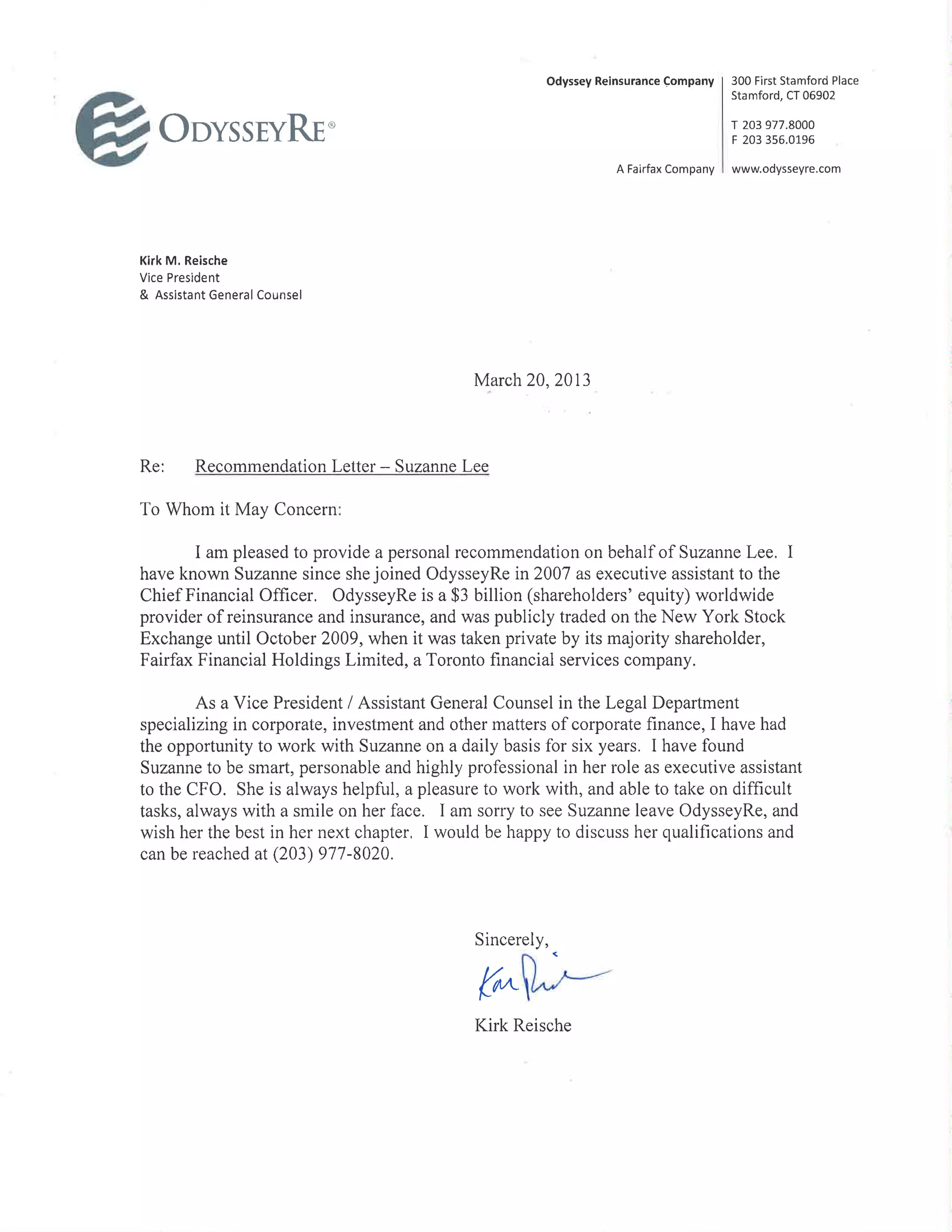 Letter of Rec - Asst General Counsel | PDF