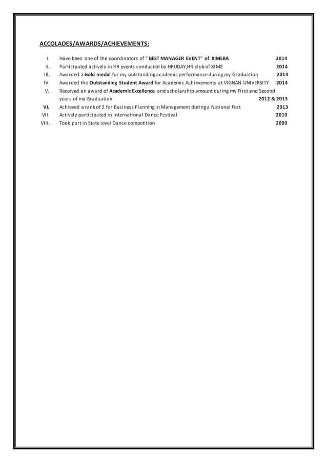 srilekha resume 2015 | DOCX