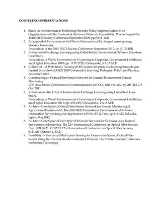 International Conference Presentation | DOCX