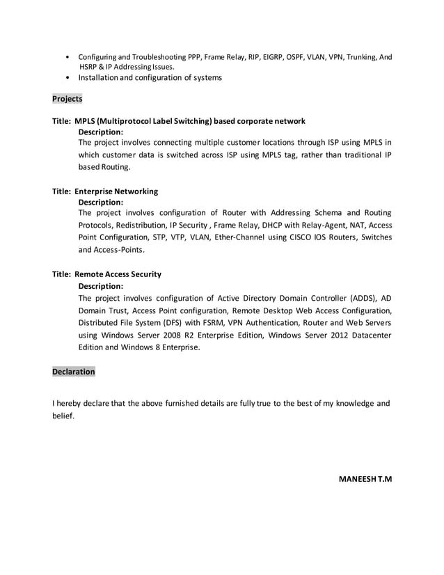 Maneesh CV - | PDF
