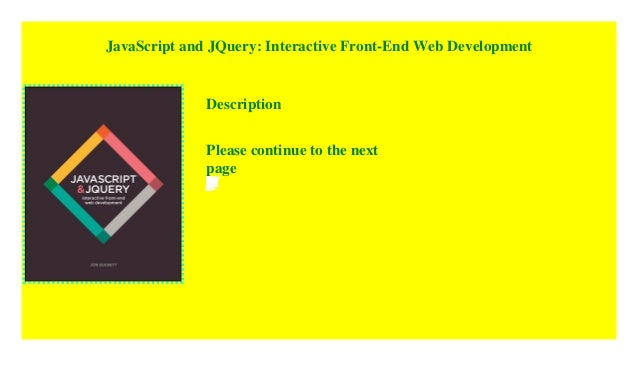 javascript and jquery interactive front end web development pdf
