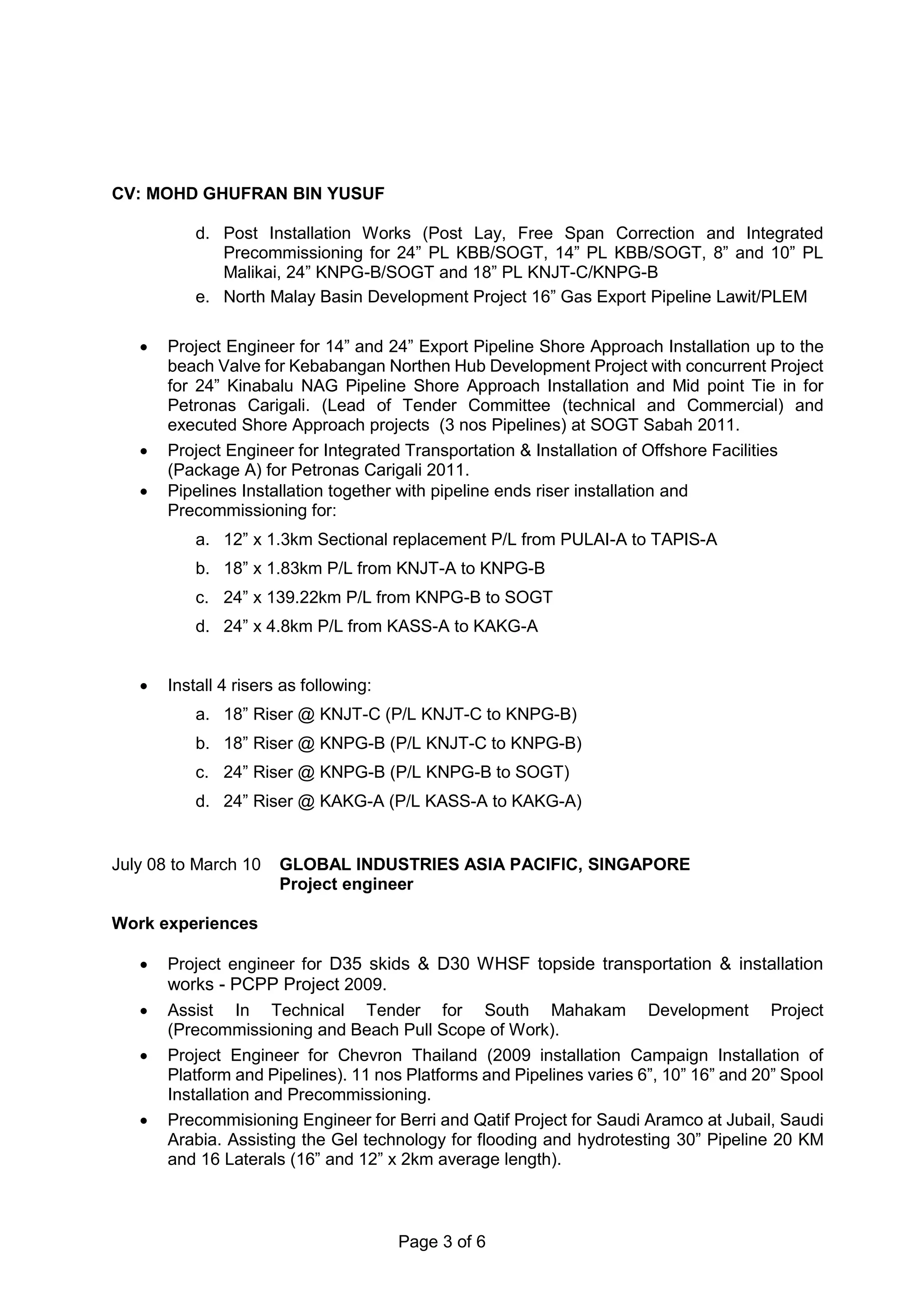 Ghufran Resume 2015 a | PDF | Civil Engineering Industry | Industries