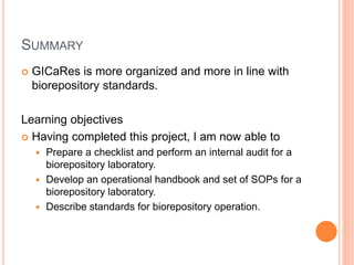Audit and Restructure Gastroenterology Cancer Research Biorepository | PPTX