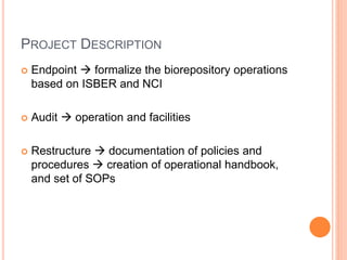 Audit and Restructure Gastroenterology Cancer Research Biorepository | PPTX