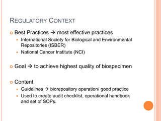 Audit and Restructure Gastroenterology Cancer Research Biorepository | PPTX