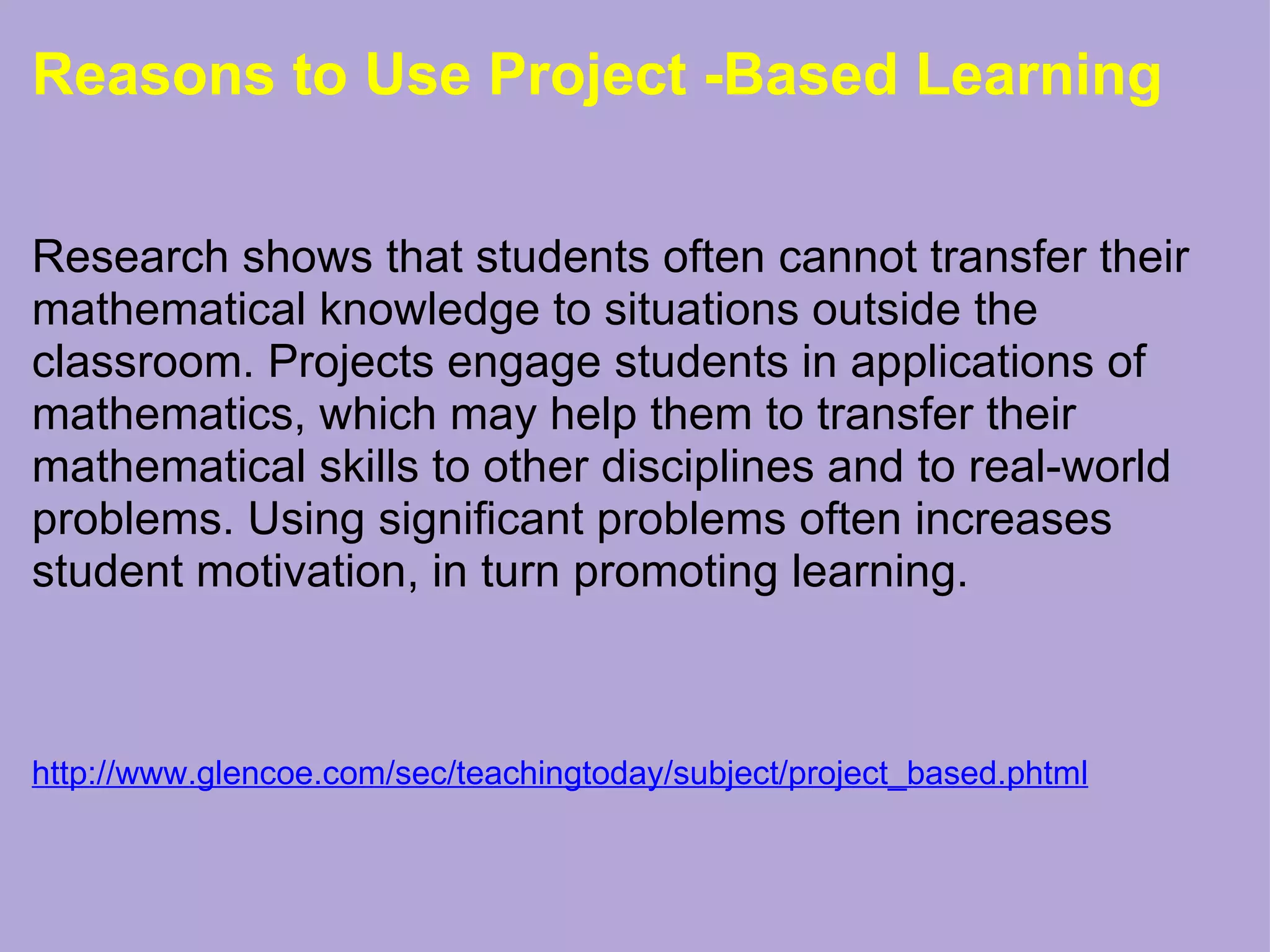 Project Based Learning | PPT