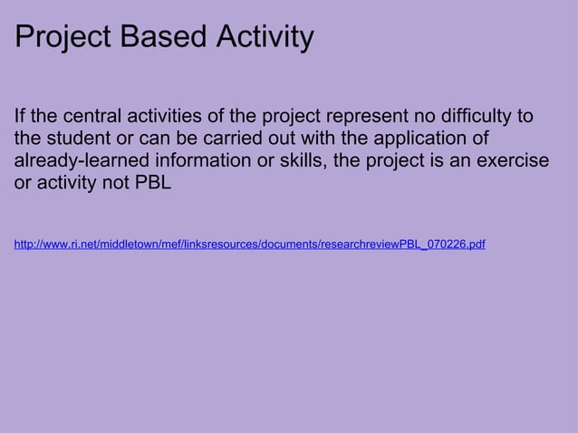 Project Based Learning | PPT | Secondary Education | Education